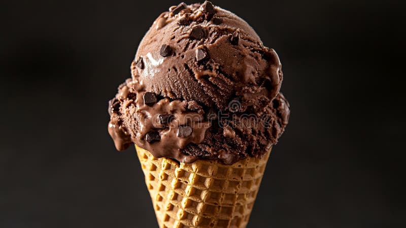 Minimalist Display Single Ice Cream Scoop Styled Waffle Cone Background ...