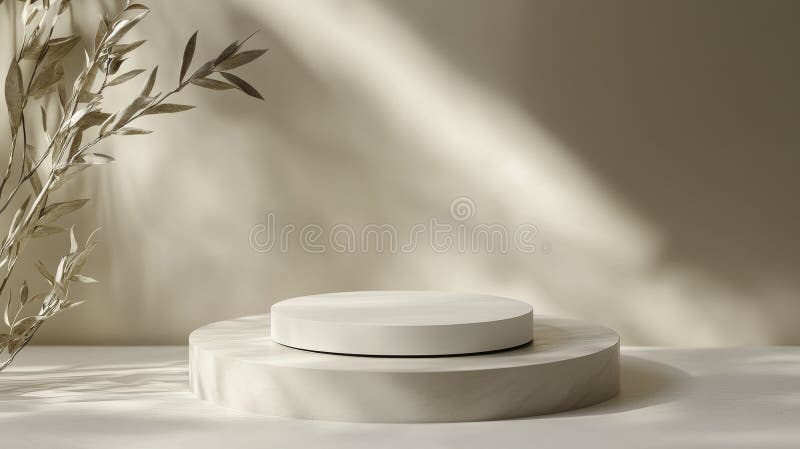 Minimalist Display with Soft Shadows and Neutral Tones Stock ...