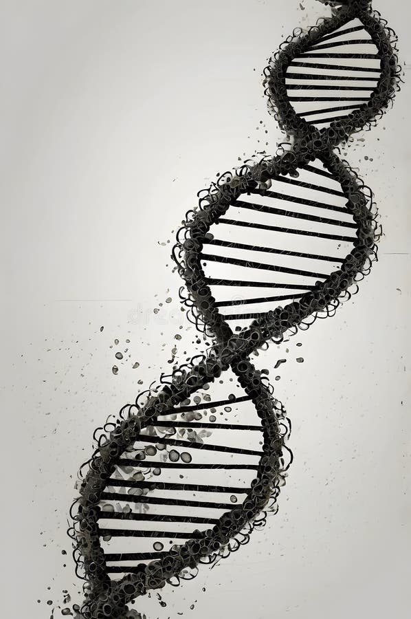 Minimalist DNA Helix on White Background Stock Illustration ...