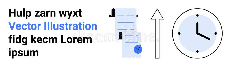 Minimalist Document and Clock Vector with Arrow for Business and ...