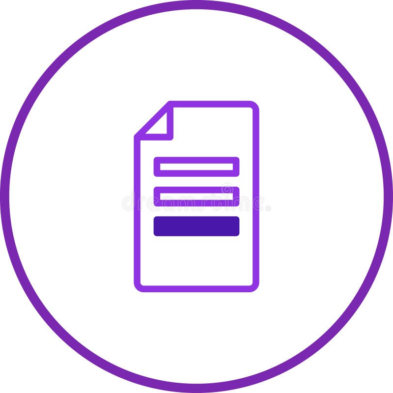 Minimalist Document Icon in Purple Circle: Representing Information and ...