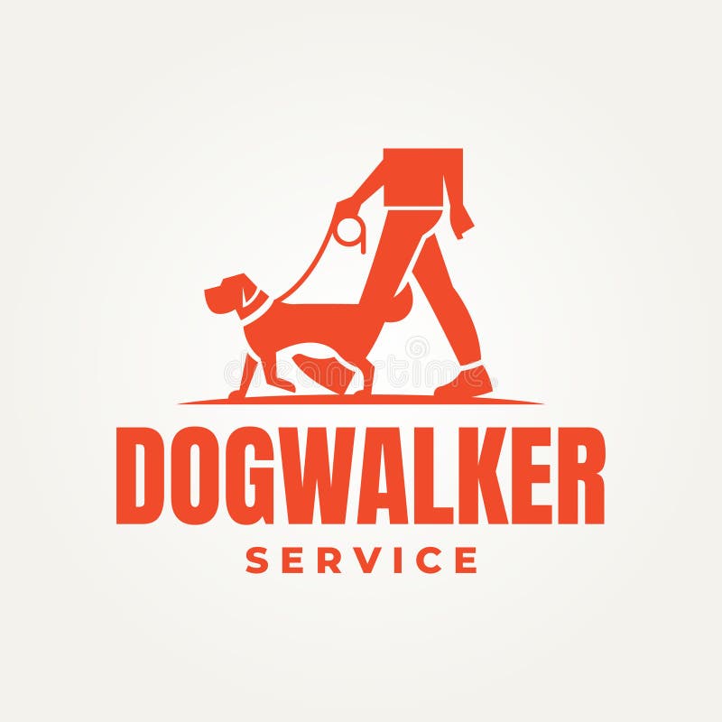 Minimalist Dog Walker Service Icon Logo Vector Illustration Design ...