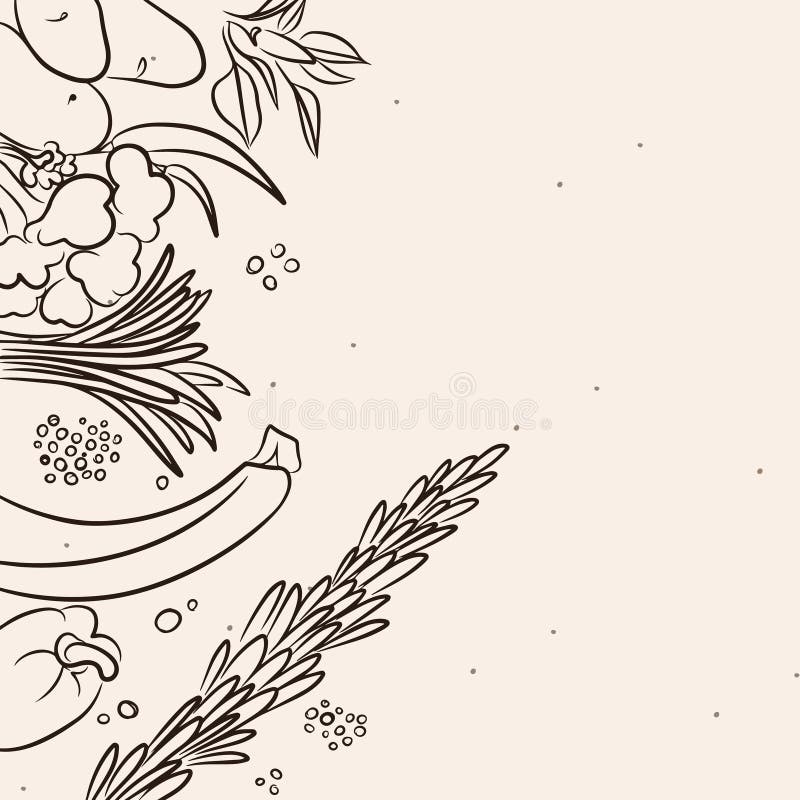 Minimalist Doodle Style Menu Background, Pastel Colors Stock Vector ...