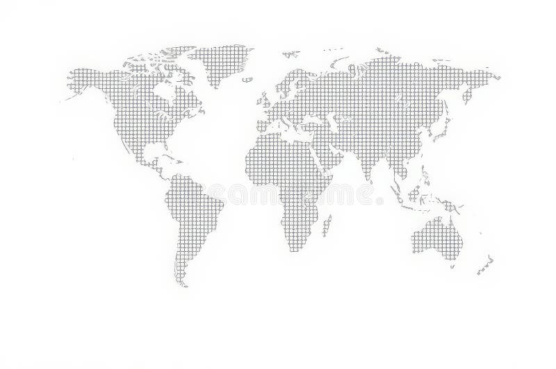 Dotted Grey World Map Vector Stock Illustration - Illustration of ...