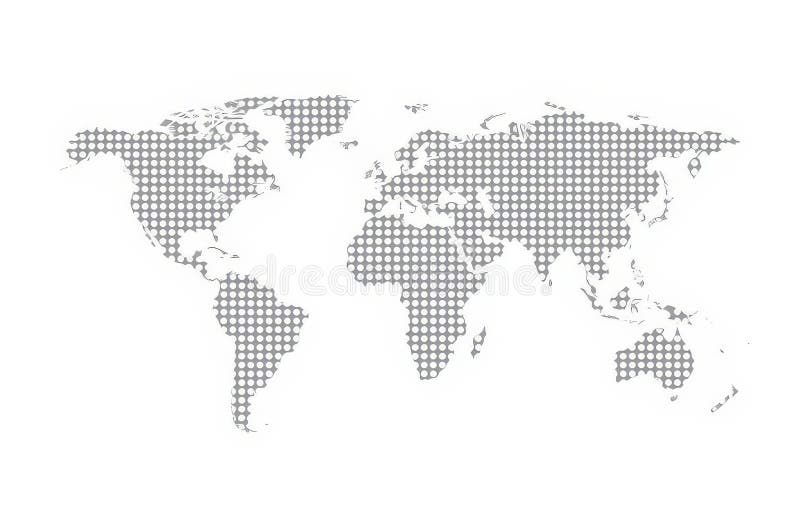 Dotted Grey World Map Vector Stock Illustration - Illustration of world ...