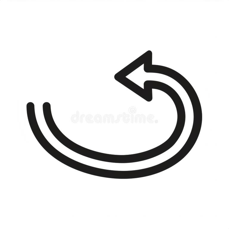 Minimalist Double Curved Arrow Pointing Left, Suitable for Representing ...