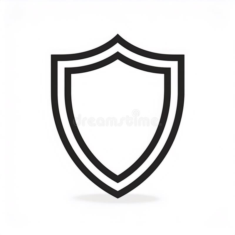 Minimalist Double Shield Icon Providing Safety and Secure Access Stock ...