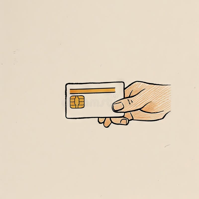 A Minimalist Drawing Capturing the Essence of a Credit Cards ...