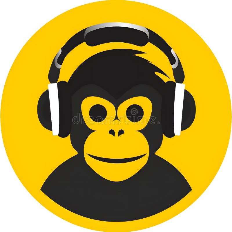 Minimalist Drawing of a Monkey on a Solid Background. Logo Style ...