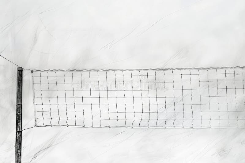 A Minimalist Drawing of a Volleyball Net and Boundary Lines on a Marble ...