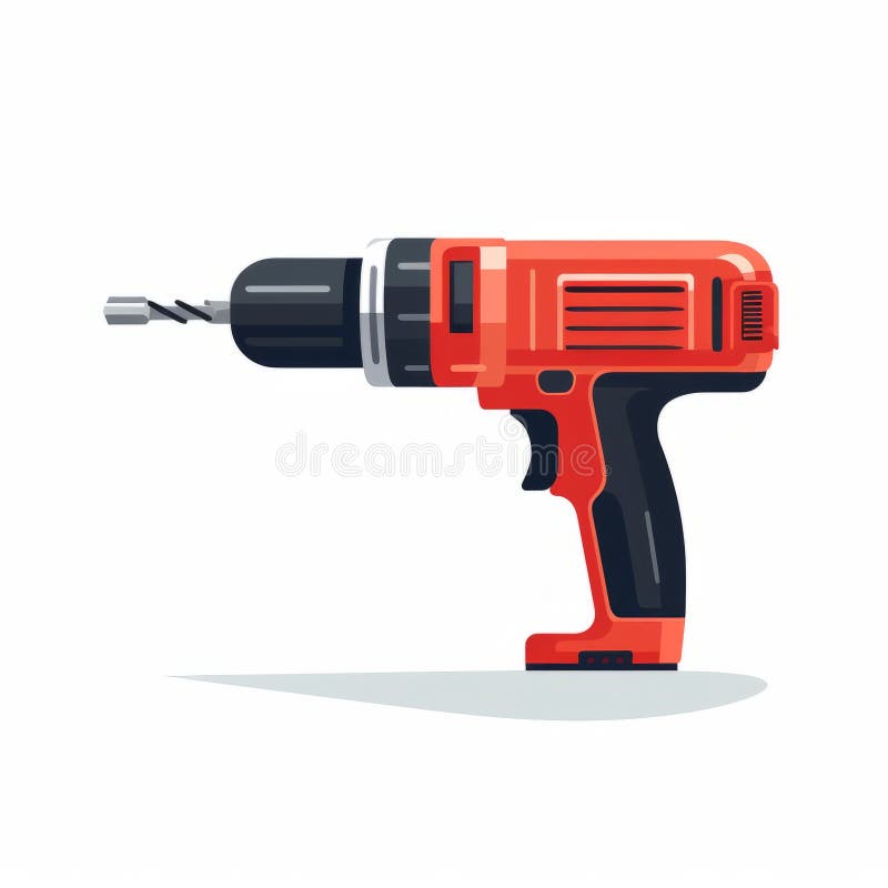 Minimalist Drill Vector Illustration - Bold and Vibrant 2d Design Stock ...