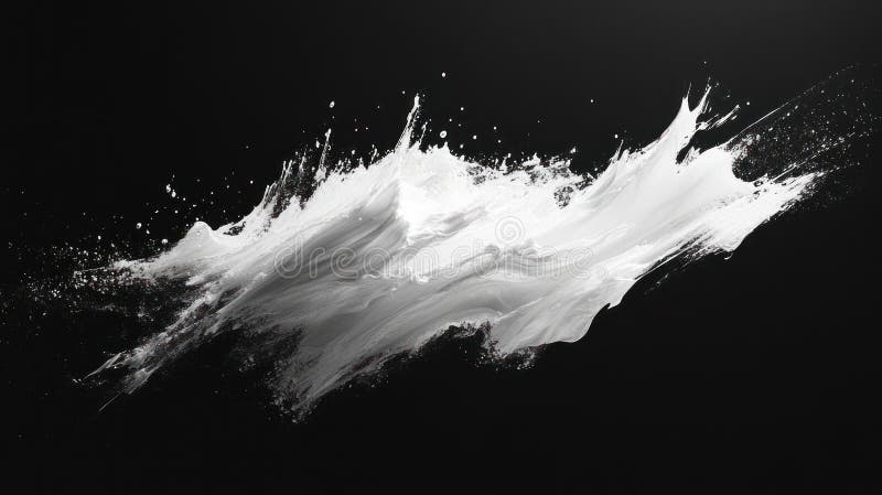 Minimalist Dynamic White Paint Splash on Dark Background for Modern Art ...