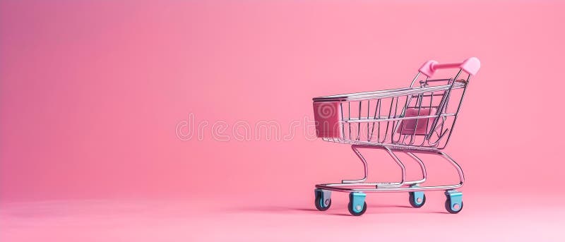 Minimalist E-commerce Cart on Pink. Concept Web Design, E-commerce ...