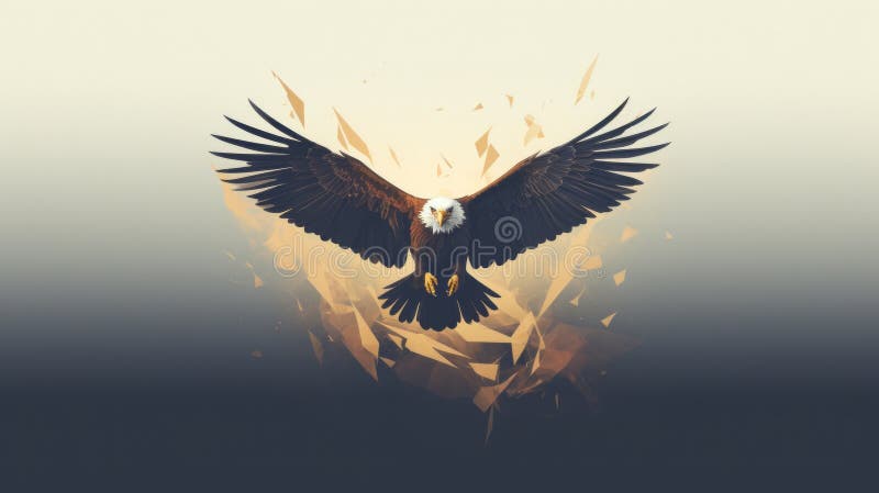 Minimalist Eagle Artwork with Geometric Designs Stock Illustration ...