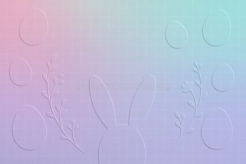 Minimalist Easter Background with Pastel Gradient, Bunny Ears and Floral Design. AI Generated ...