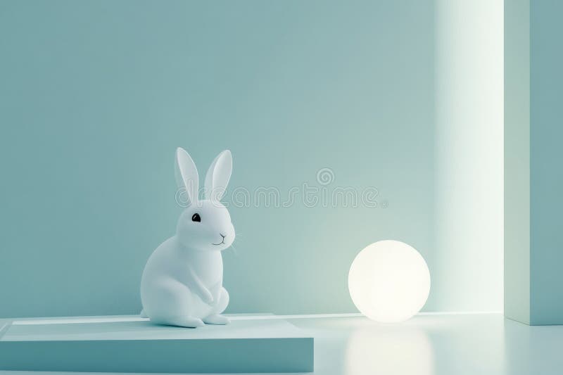 A Minimalist Easter Bunny Against a Clean, Modern Background with a ...