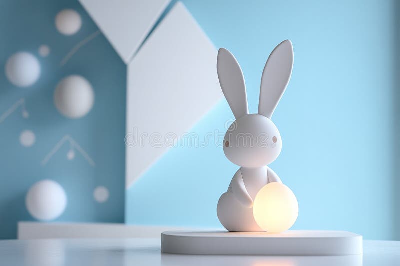 A Minimalist Easter Bunny Against a Clean, Modern Background with a ...