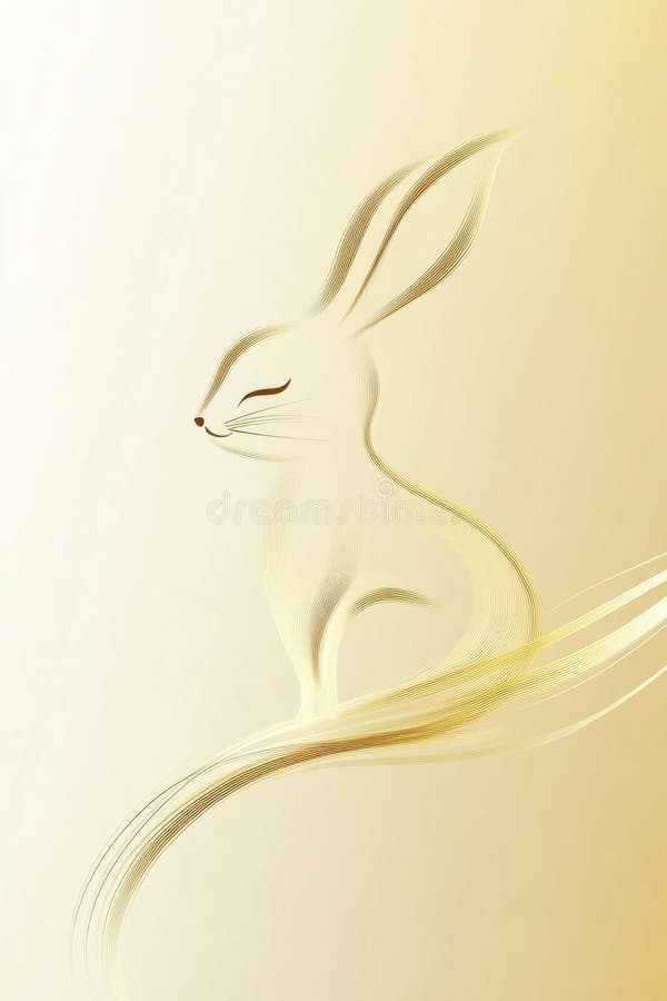 Minimalist Easter Bunny Design Created Single Flowing Line Forming ...