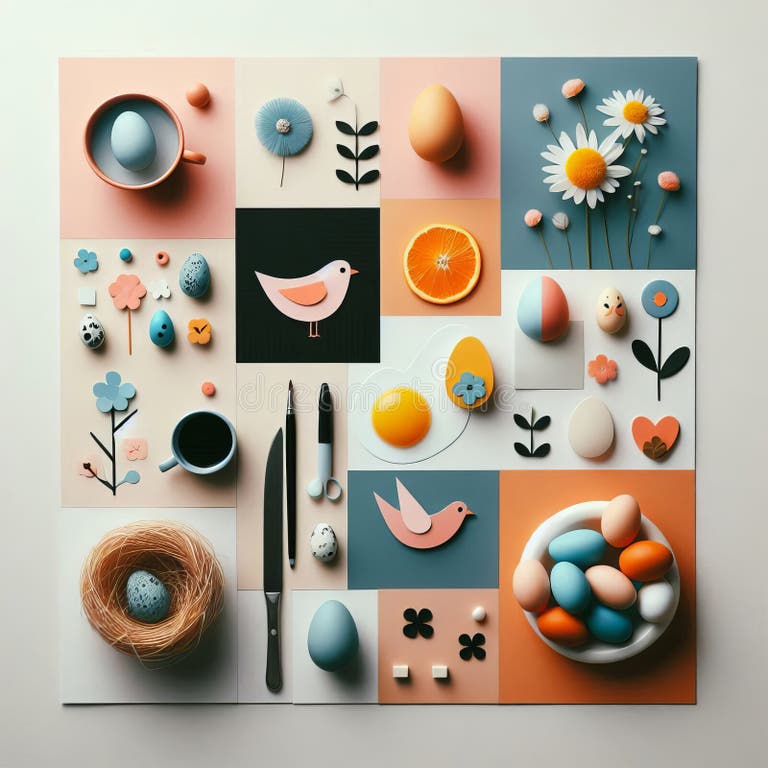 Minimalist Easter Collage Create a Minimalist Easter Collage Usi Stock ...