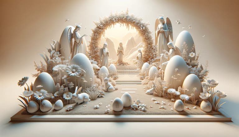 Minimalist Easter Design Model Composition Which Illustrated Easter ...