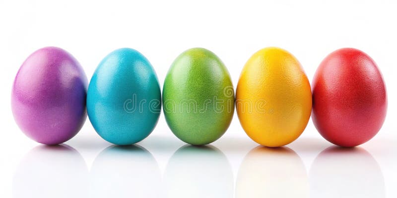 Minimalist Easter Egg Row Vibrant Pastel Eggs on a Clean White ...