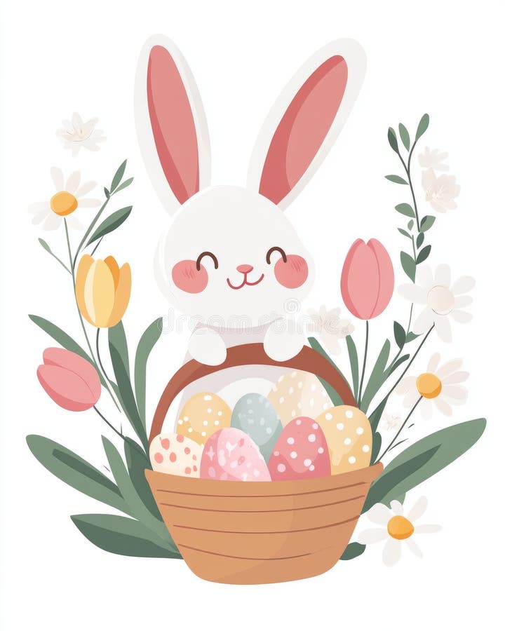 Minimalist Easter Parade Logo Design with Whimsical Bunny and Eggs ...