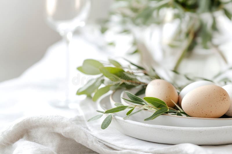 Minimalist Easter Table Setting with Elegant Decor for a Modern ...