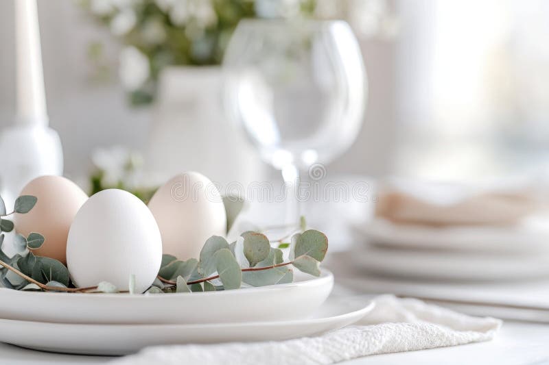 Minimalist Easter Table Setting with Elegant Decor for a Modern ...