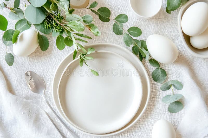 Minimalist Easter Table Setting with Elegant Decor for a Modern ...