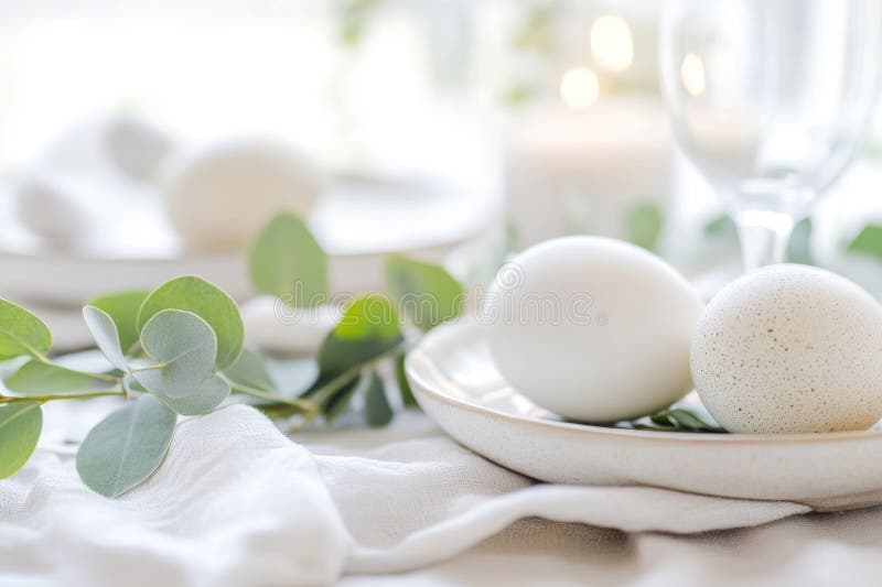 Minimalist Easter Table Setting with Elegant Decor for a Modern ...