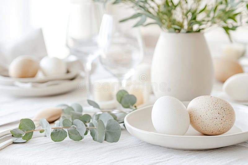 Minimalist Easter Table Setting with Elegant Decor for a Modern ...