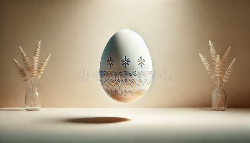 A Minimalist Easter-themed Design Featuring a Single Elegant Easter Egg ...