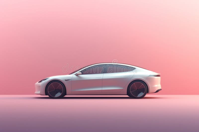 Minimalist Electric Car Concept with Copy Space Stock Illustration ...