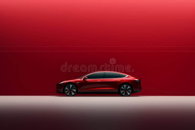 Minimalist Electric Car Concept with Copy Space Stock Illustration ...
