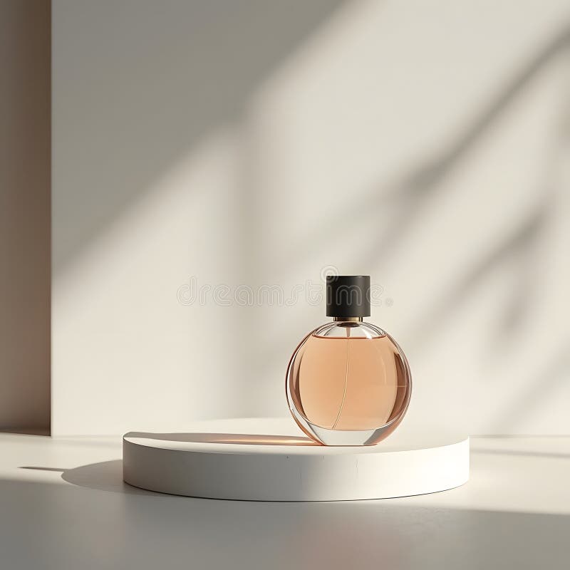 Minimalist Elegance a Contemporary Perfume Bottle Display Stock ...