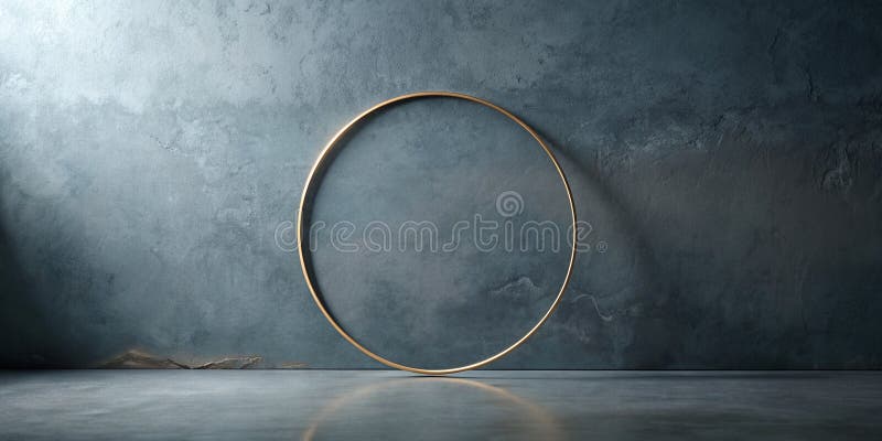 Minimalist Elegance a Floating Circle on a Cool Slate Grey Solid ...