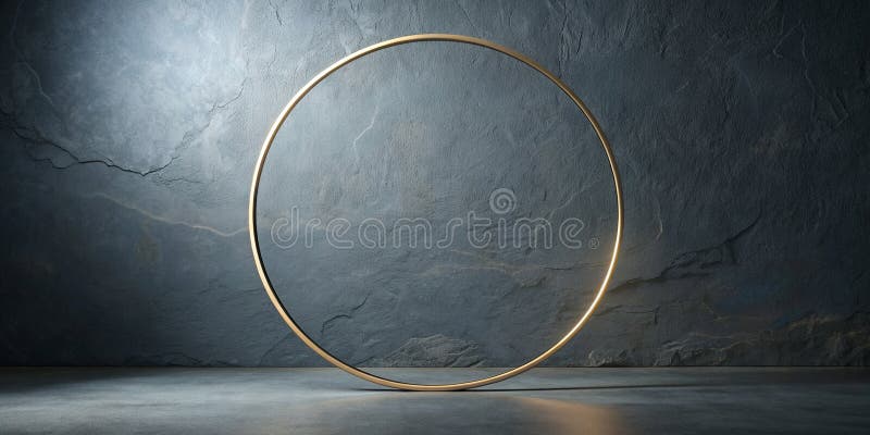 Minimalist Elegance a Floating Circle on a Cool Slate Grey Solid ...