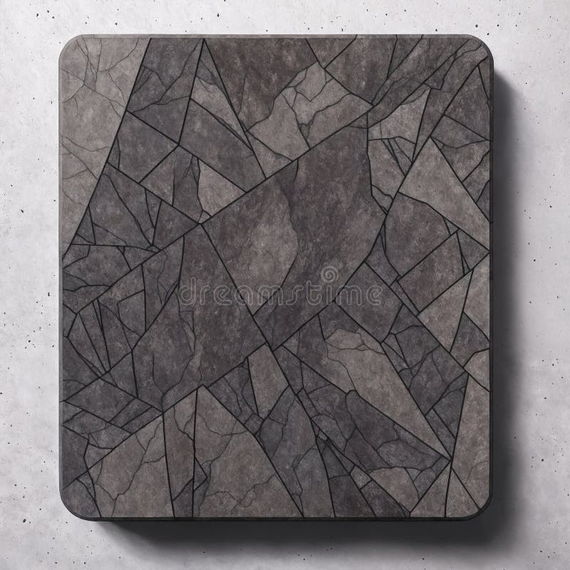 Minimalist Elegance: Marble Square Plate on Concrete Background Stock ...