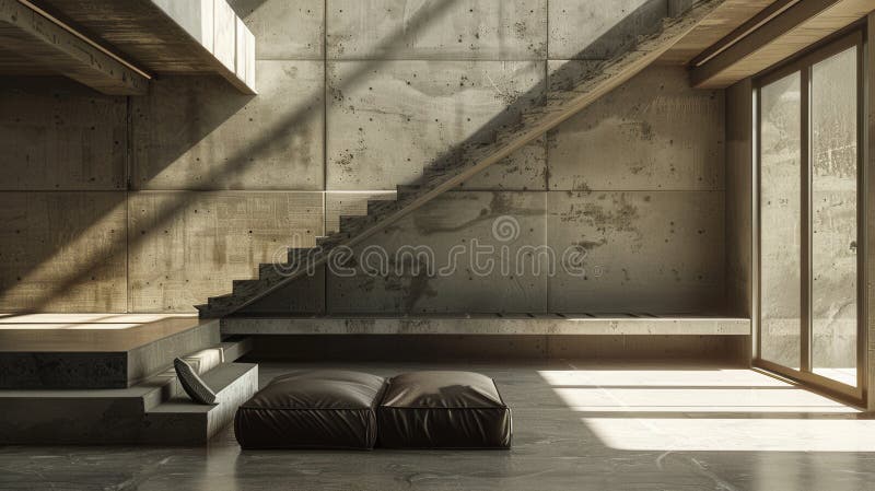 Minimalist Elegance. Modern Brutalist Architecture Wallpaper Interior ... Minimalist Elegance. Modern Brutalist Architecture Wallpaper Interior ...