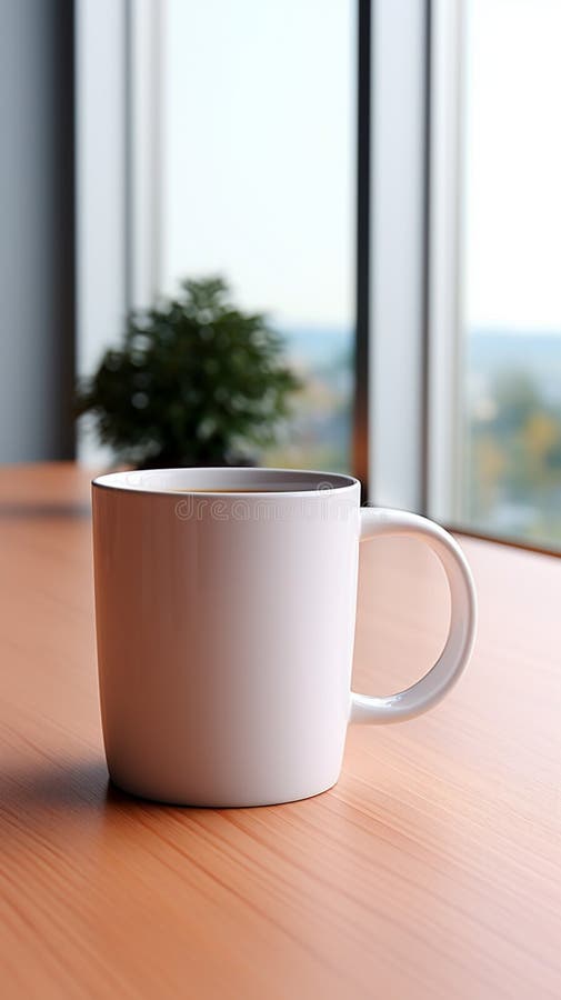 Minimalist Elegance White Cup on a Pristine White Tabletop, Pure and ...