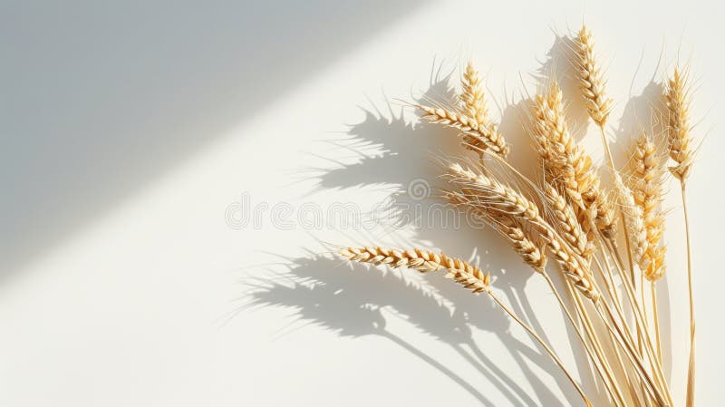 Minimalist Elegant Composition of Wheat. Light Background, Strong ...