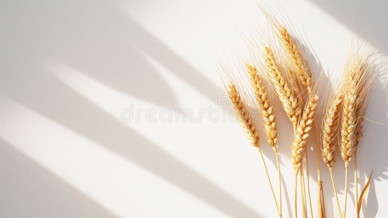 Minimalist Elegant Composition of Wheat. Light Background, Strong ...