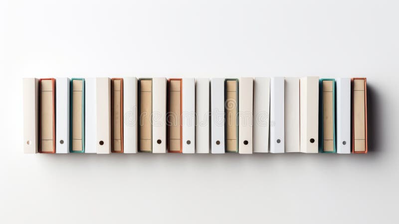 A Minimalist and Elegant Image of a Row of Books on a White Background ...