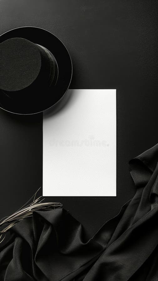 Minimalist Elegant Invitation Template. White Empty Blank, Man S Hat ...