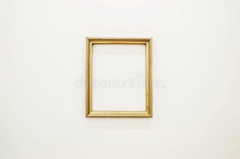 Minimalist Elegant Rectangular Antique Gold Frame on Isolated ...