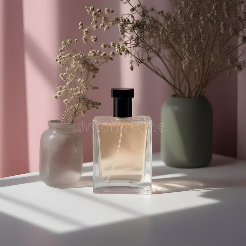 Subtle Elegance Perfume Bottle on Soft Pastel - an Artistic Minimalist ...