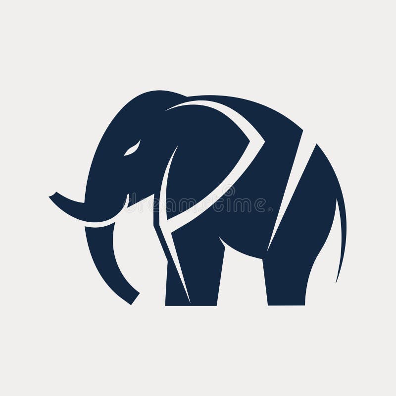 Minimalist Elephant Logo Design Utilizing Negative Space, Develop a ...