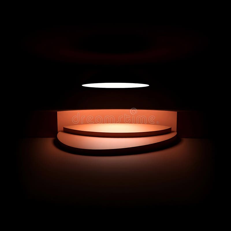 Minimalist, Elevated Stage with Warm Lighting Stock Illustration ...