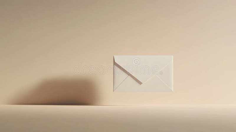 Minimalist Composition of a Single White Envelope on a Neutral ...
