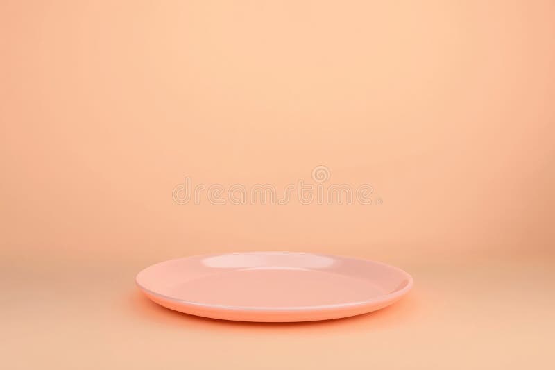 Minimalist Empty Cake Platter Render – Smooth Light Pink Plate on Peach ...